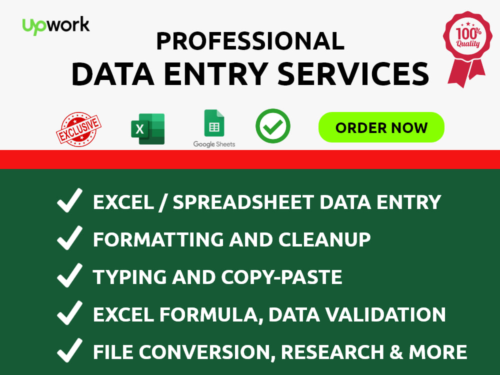 Excel/spreadsheet data entry, copy/paste, cleaning and formatting service | Upwork