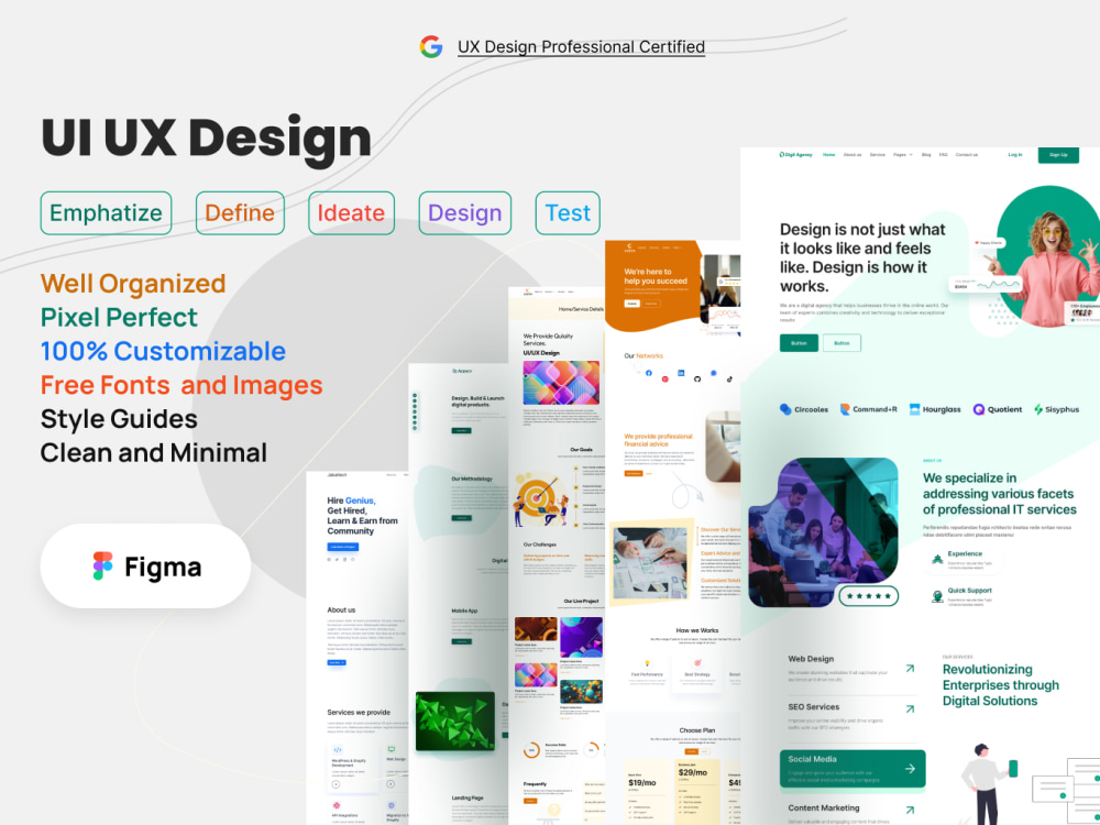 User-centric website landing page ui ux design in Figma | Upwork