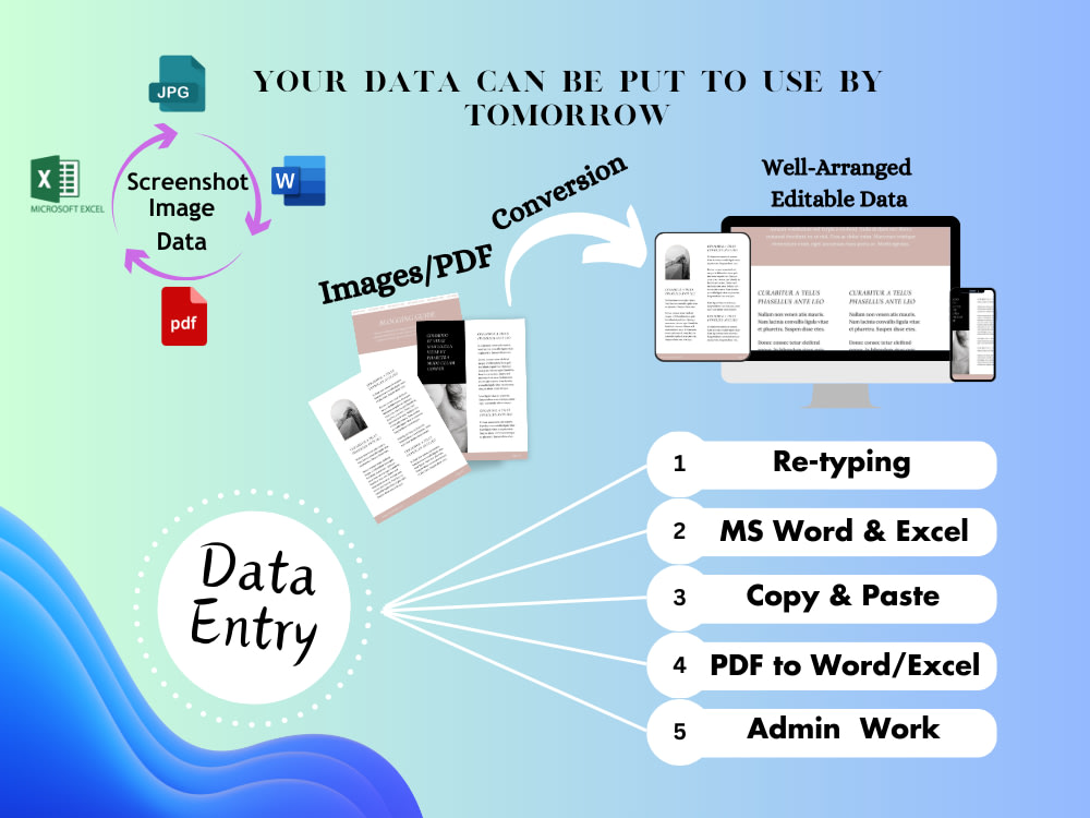 Your non-editable PDFs converted to editable Word/Excel, and organized data | Upwork