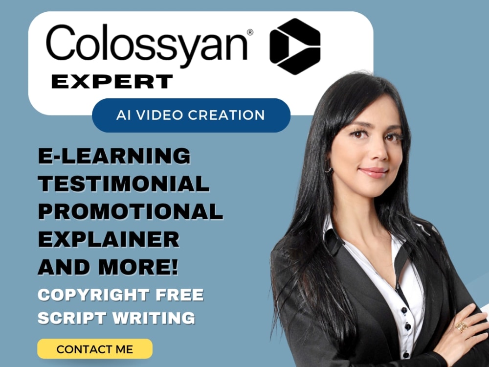 An expert to create and edit an engaging custom Colossyan AI video for ...