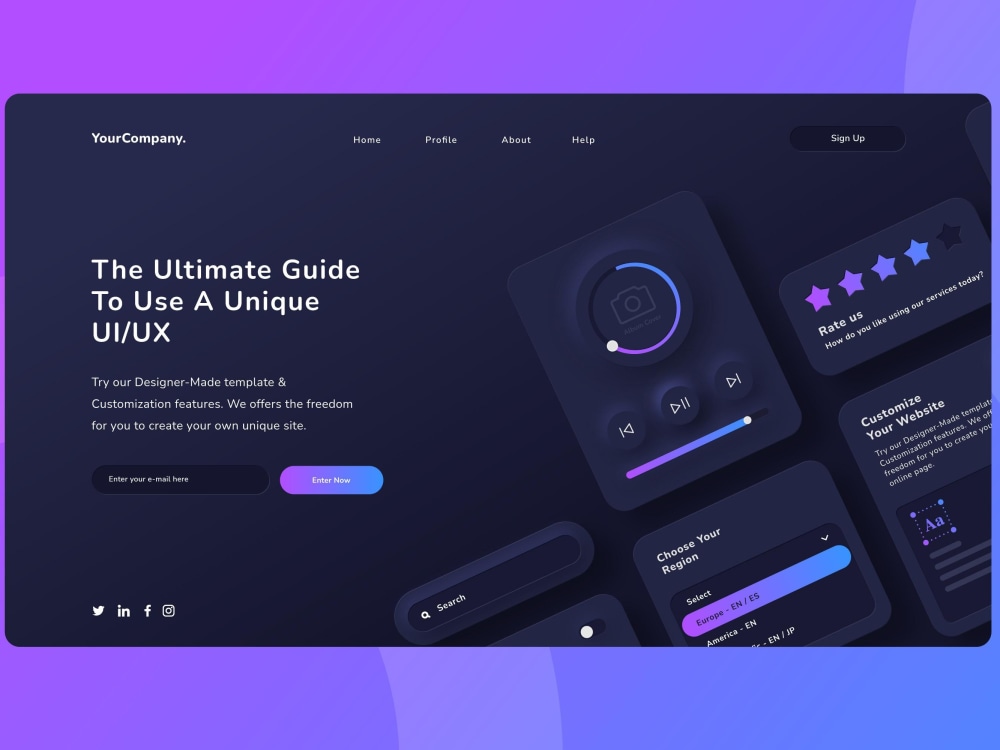 Design professional and modern website UI UX, landing page, dashboard ...