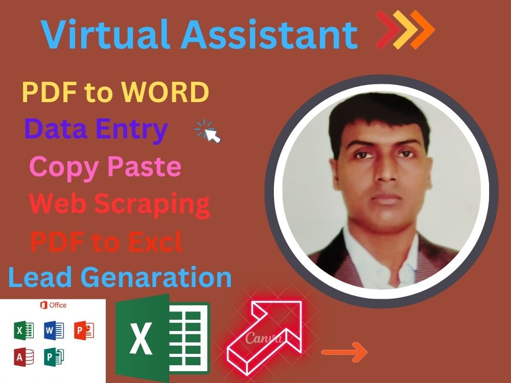 A Virtual Assistant, Data Entry, lead generation, file conversion. | Upwork
