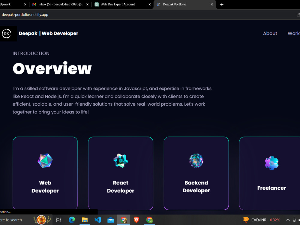 Fully responsive and working portfolio website | Upwork