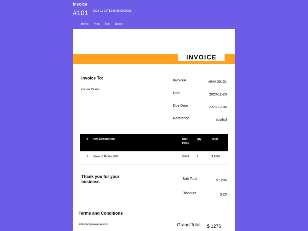 A sample invoice insertion application | Upwork