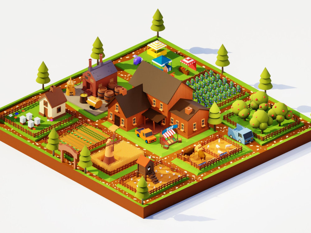 3D Isometric lowpoly designs | Upwork