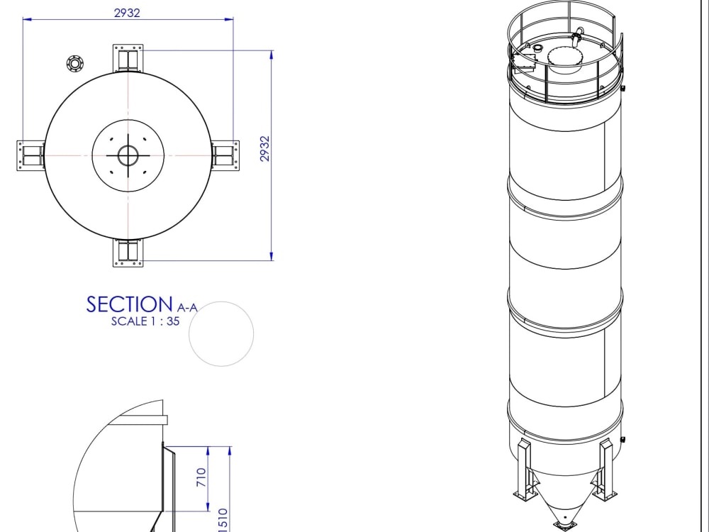 A Dry Cement Silo Design with assembly and fabrication drawings | Upwork