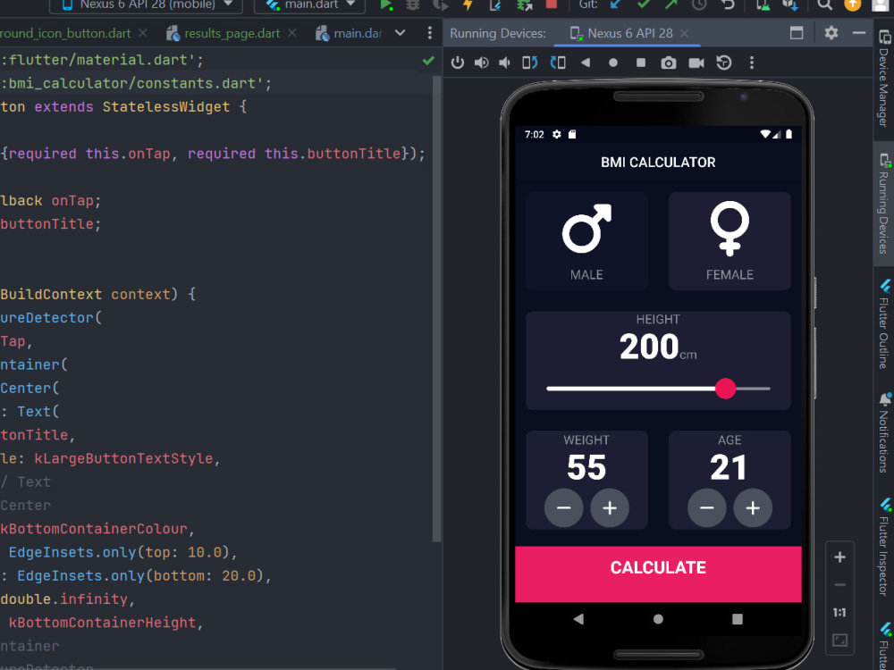Abeutifull BMI calculator with the latest flutter design | Upwork
