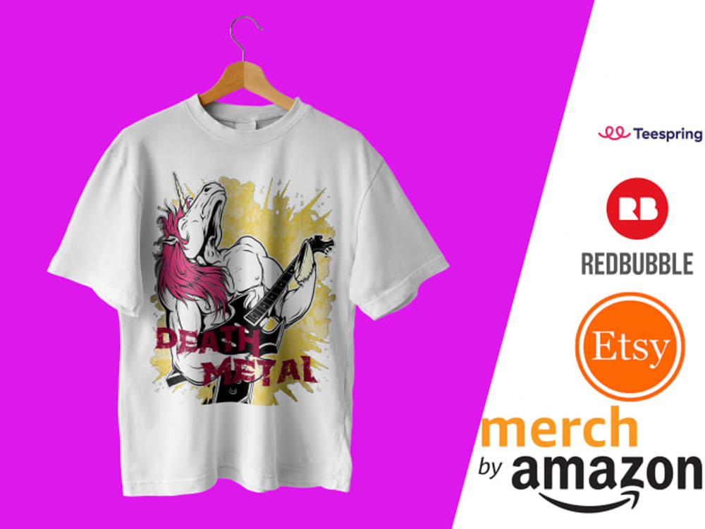 Any type of t shirt design for merch by amazon, Esty, Redbubble ...