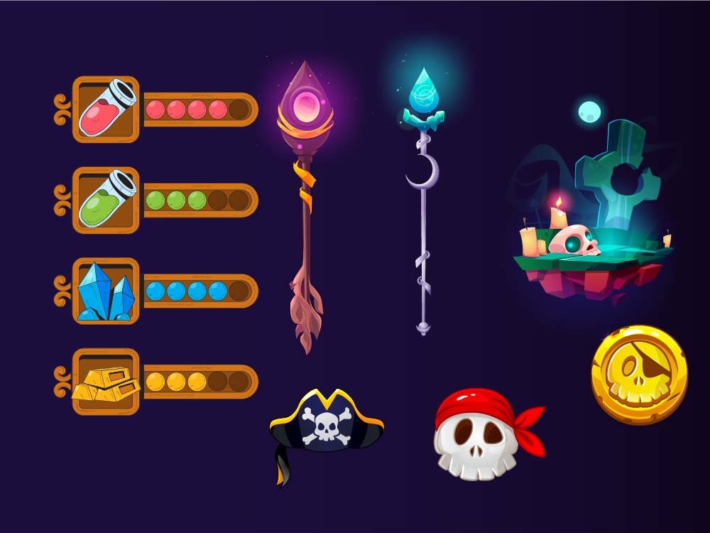 2d game icons, props, assets or objects | Upwork