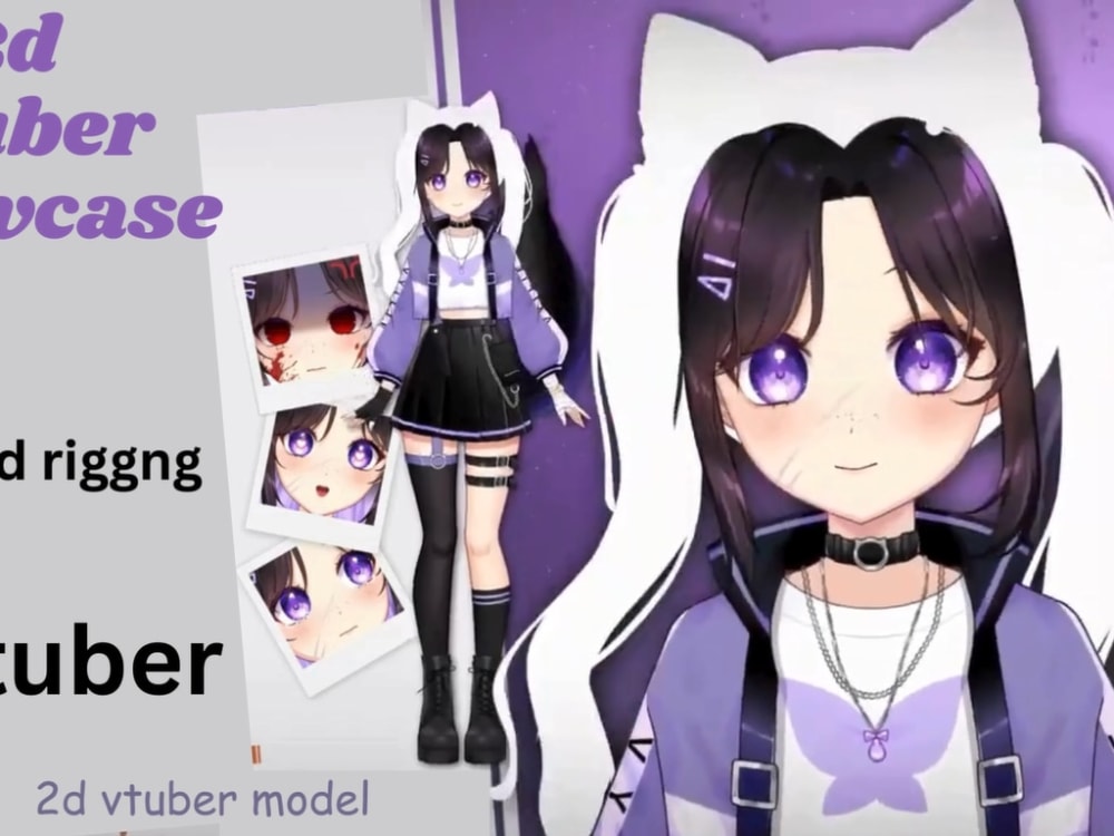 Design and rig 2d vtuber model, live2d rigging, vtuber model, anime art ...