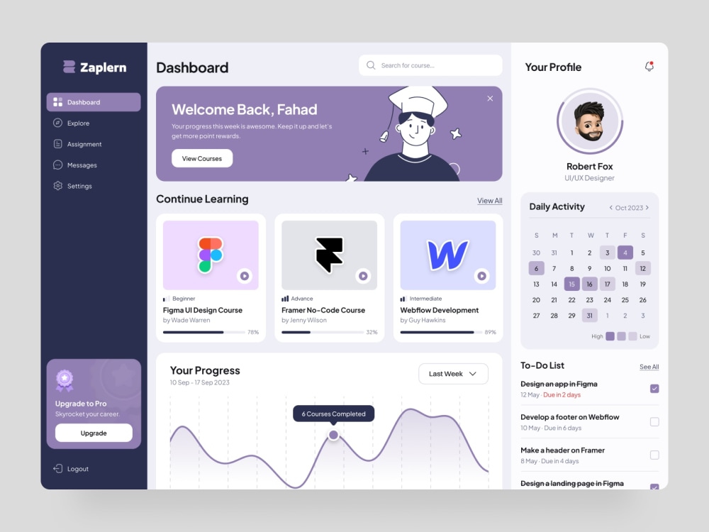 An amazing dashboard or web application UX/UI design in Figma | Upwork