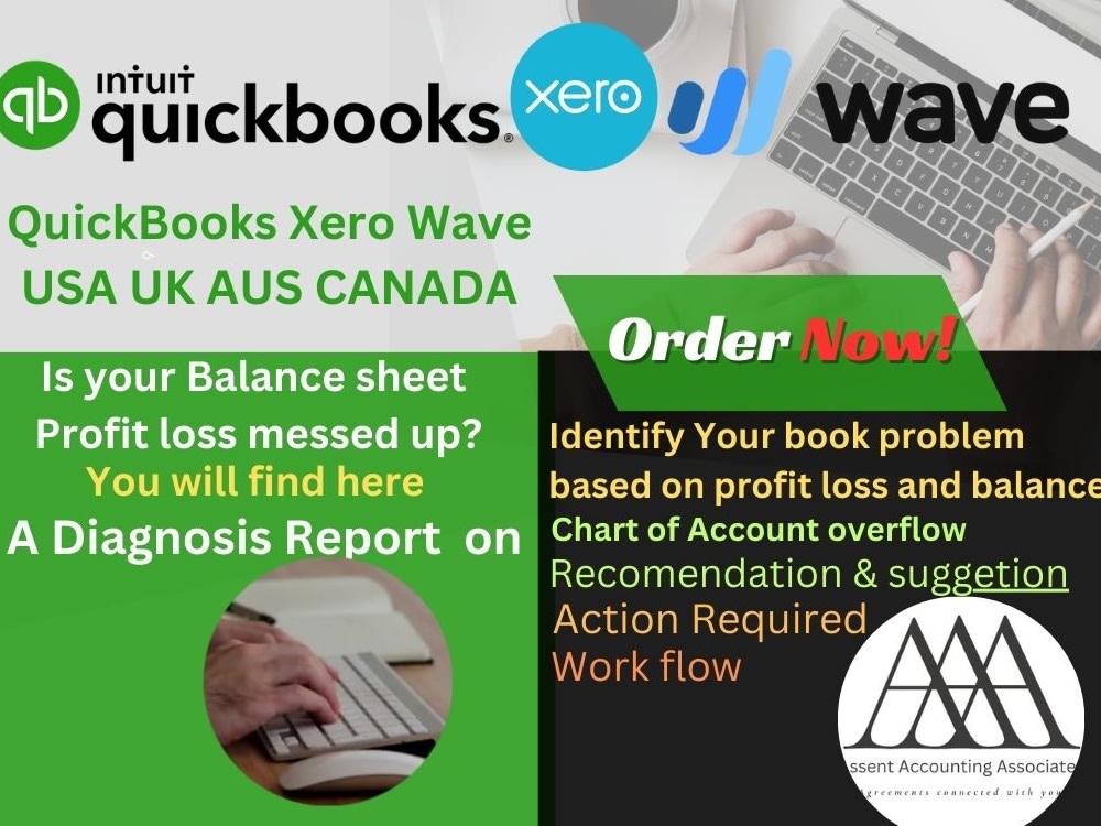 Diagnosis report on your Quickbooks Online Xero Wave Accounting Book | Upwork