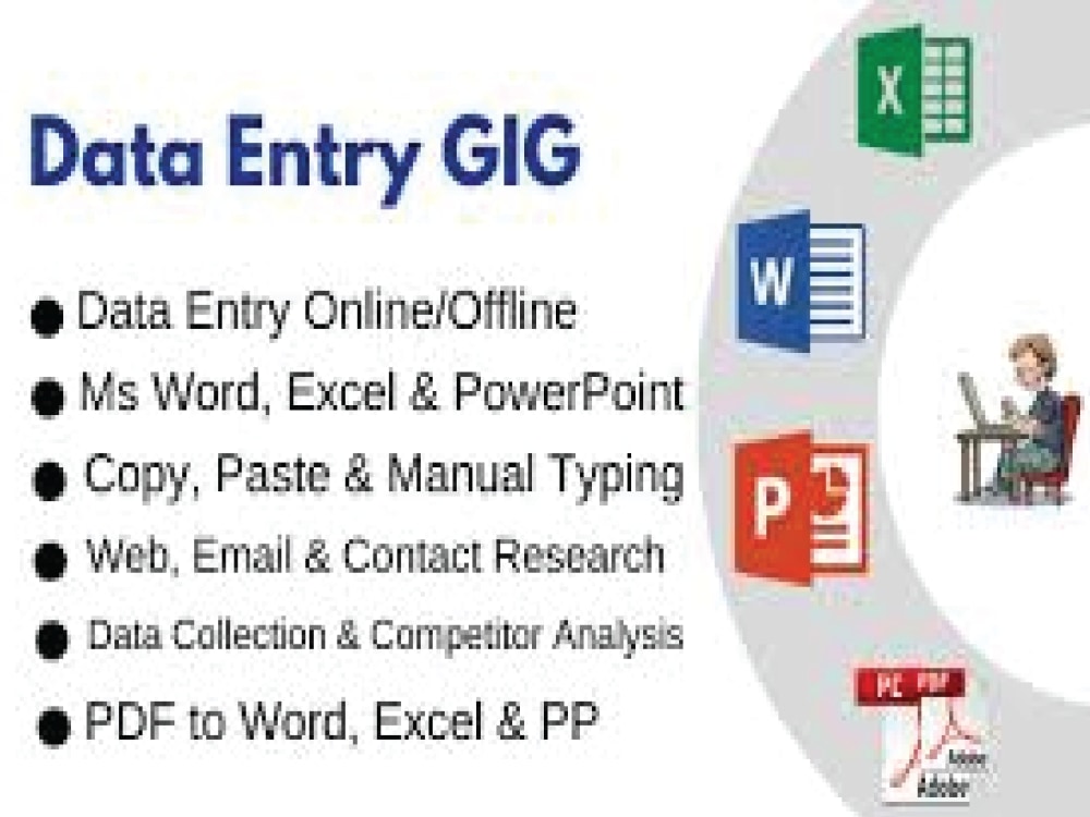 Data entry, web research, excel data entry, PDF to Excel, Image to Word | Upwork