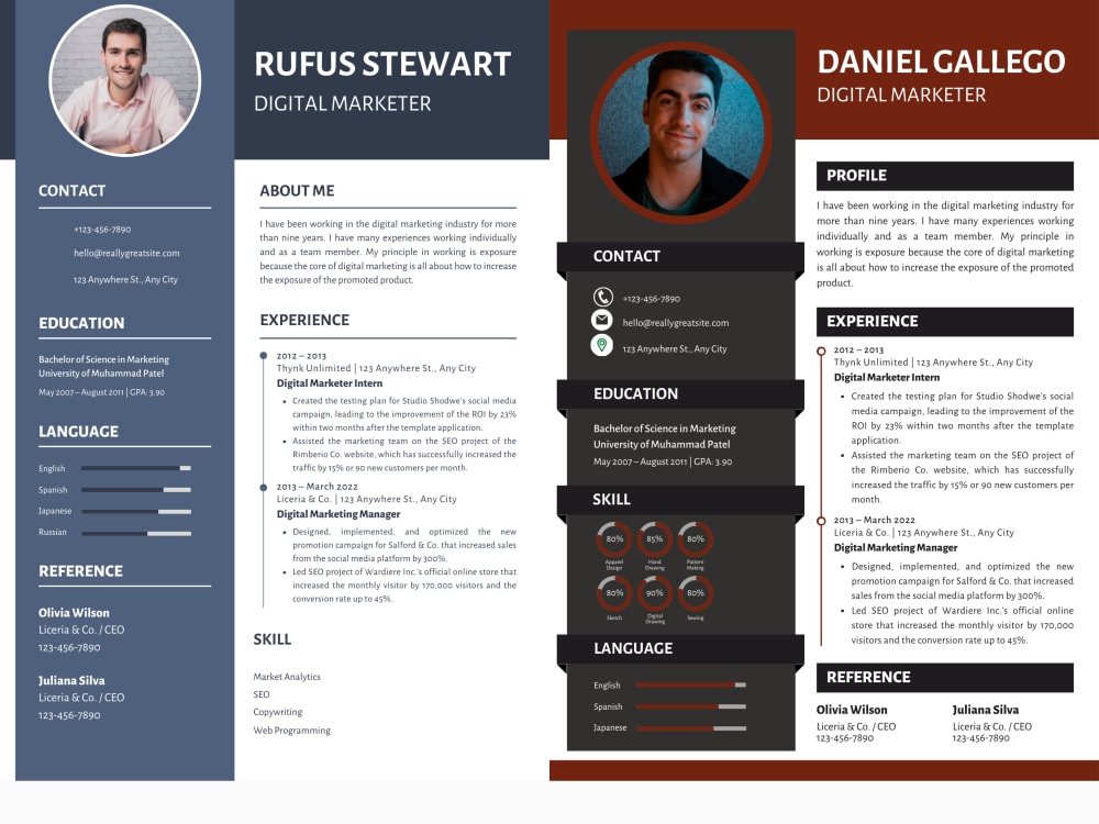 A professional Resume/CV template in 24H | Upwork
