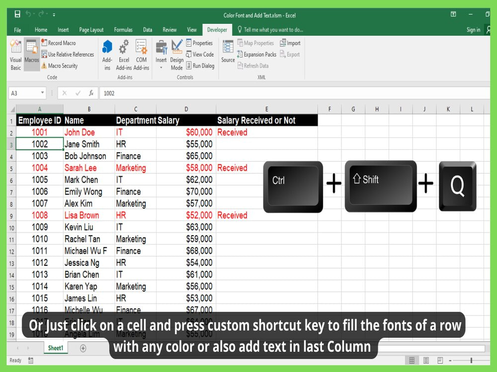 Excel spreadsheet shortcut key for cell and font fill | Upwork