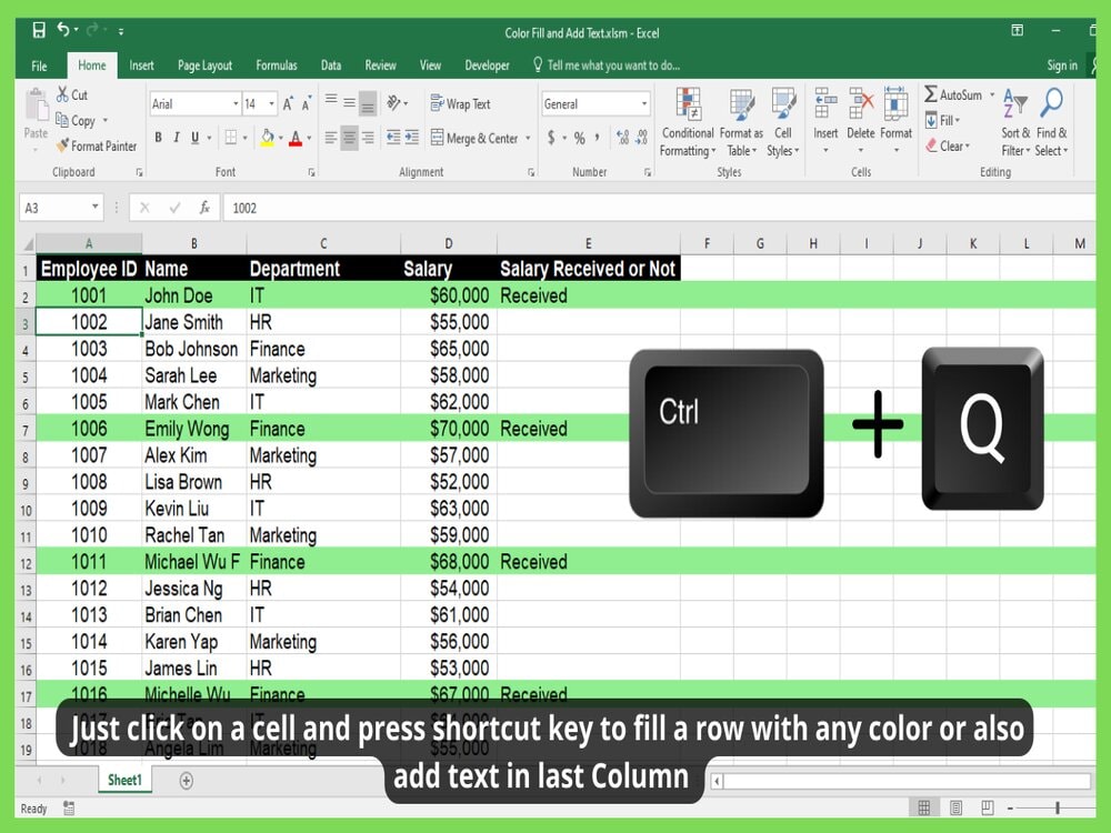 Excel spreadsheet shortcut key for cell and font fill | Upwork