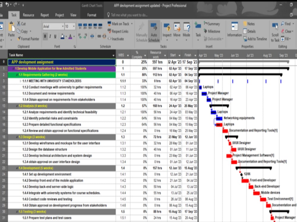 Gantt chart at MS Project, Primavera P6 with Project management service | Upwork
