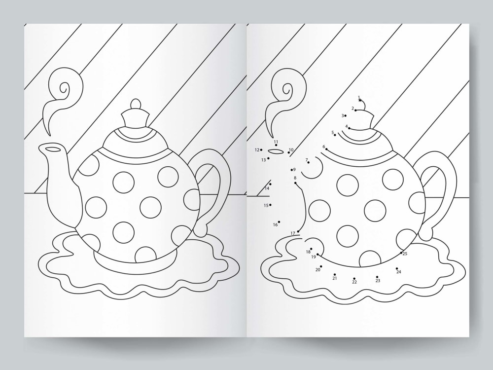 Dot-to-dot activity/coloring pages for kids and adults | Upwork