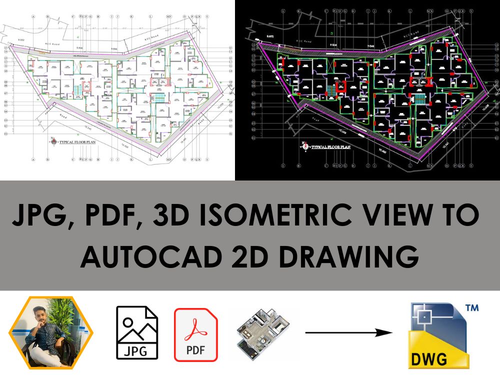 Redraw or convert jpg, pdf, isometric view to autocad dwg with scale ...