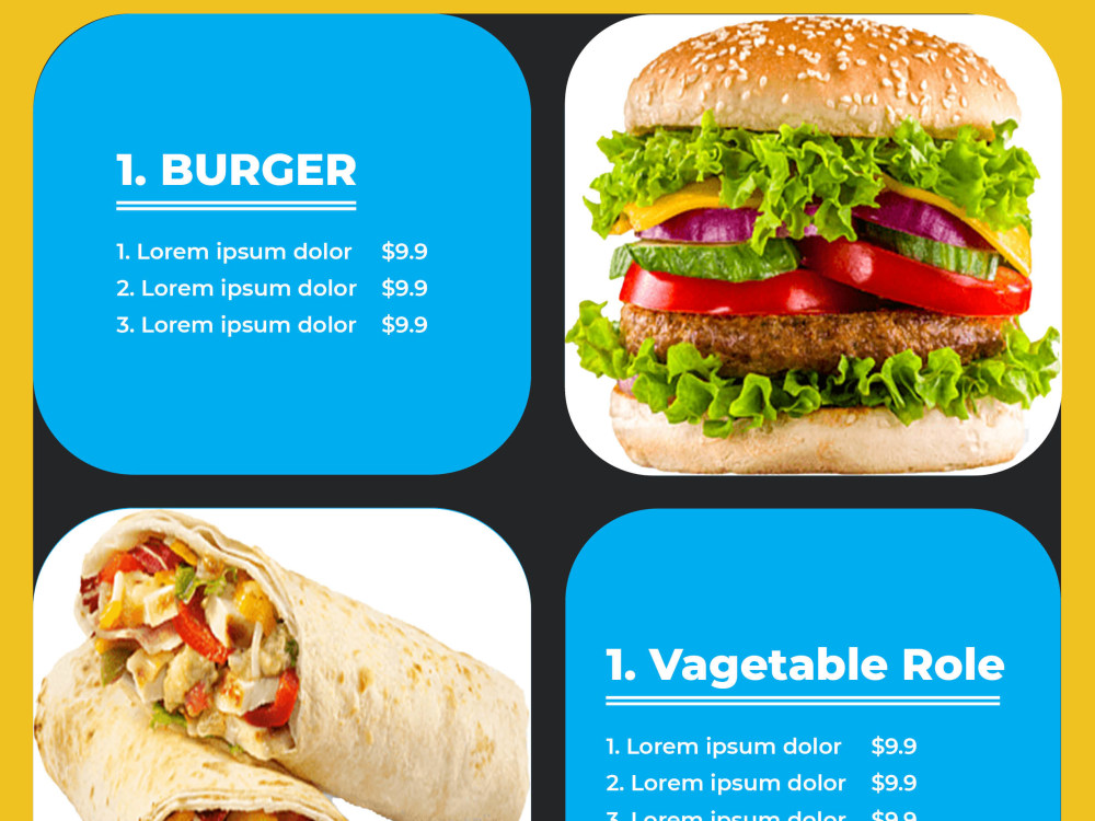 Creative Food Menu Design | Upwork