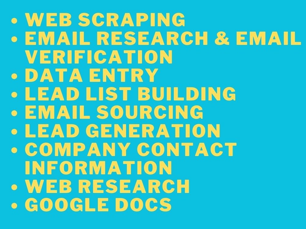 ,Lead Generation data entry web research copy paste, Excel data entry | Upwork