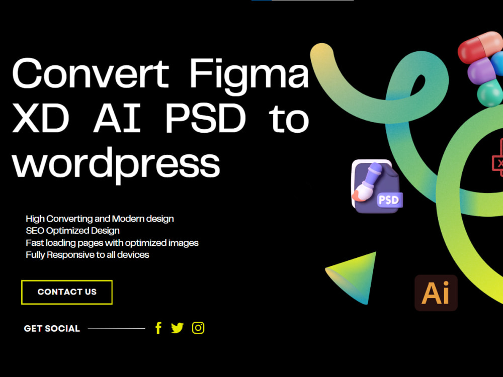 Pixel Perfect Figma PSD AI XD Design converted to WordPress Divi ...