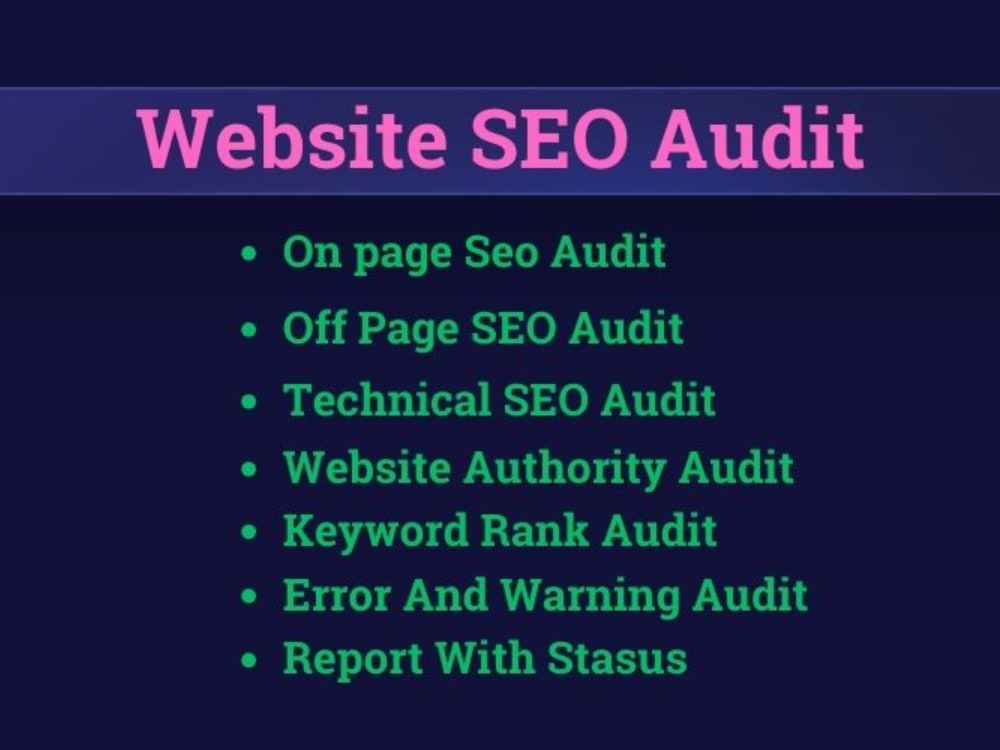 Create SEO Audit Report and Action Plan For Your Web pages | Upwork