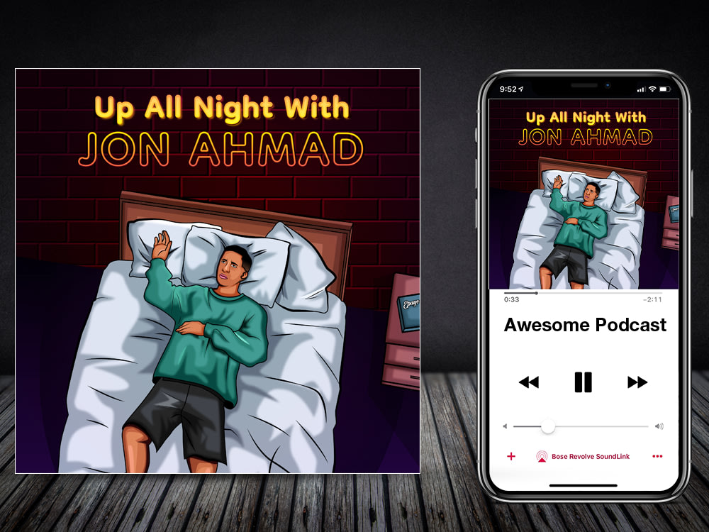 Custom podcast cover art cartoon style, podcast cover design, podcast ...