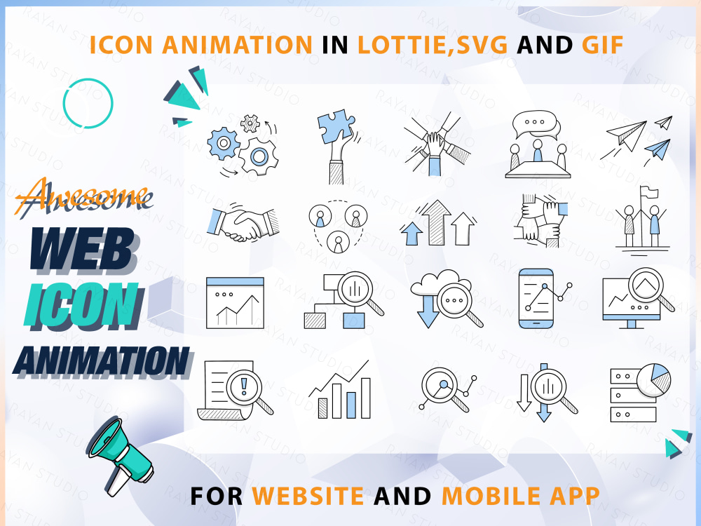 Icon Animation in lottie,SVG And animated gif for Web | Upwork