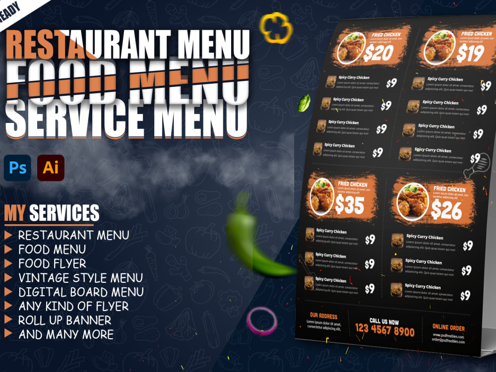 A restaurant menu, food menu, service menu design | Upwork
