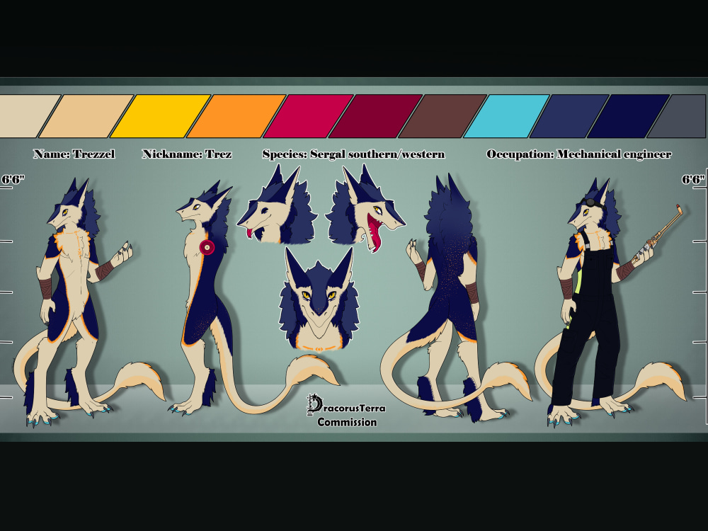 I will draw reference sheet for your furry, feral character | Upwork