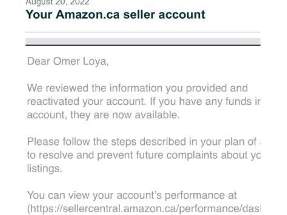 A custom appeal letter plan of action for Amazon account reinstatement ...