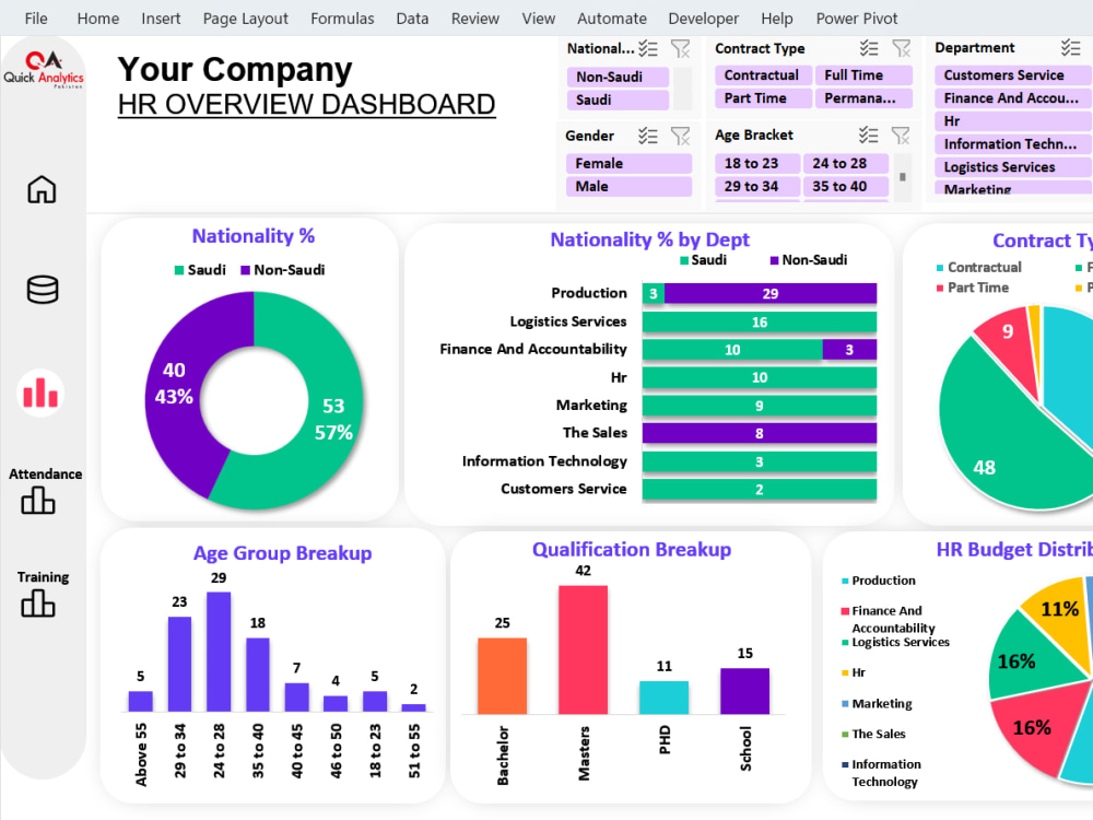 Advanced Excel dashboard Visualization on your RAW data. | Upwork