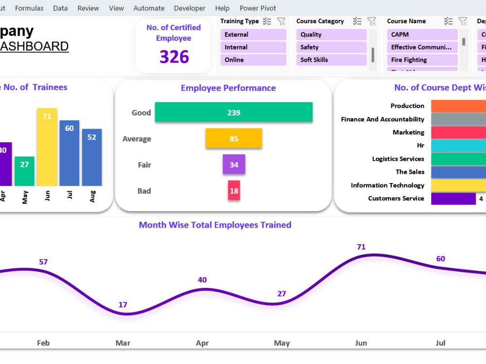 Advanced Excel dashboard Visualization on your RAW data. | Upwork