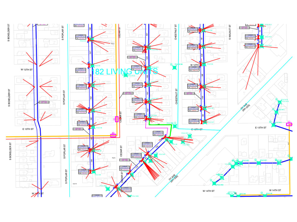 Telecommunication Engineering FTTH Design/Fibre design and 2D drafting ...
