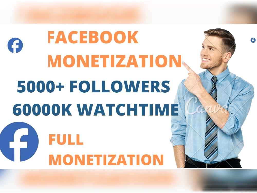 5000 FOLLOWER and 60K watch time on facebook page monetization organically | Upwork