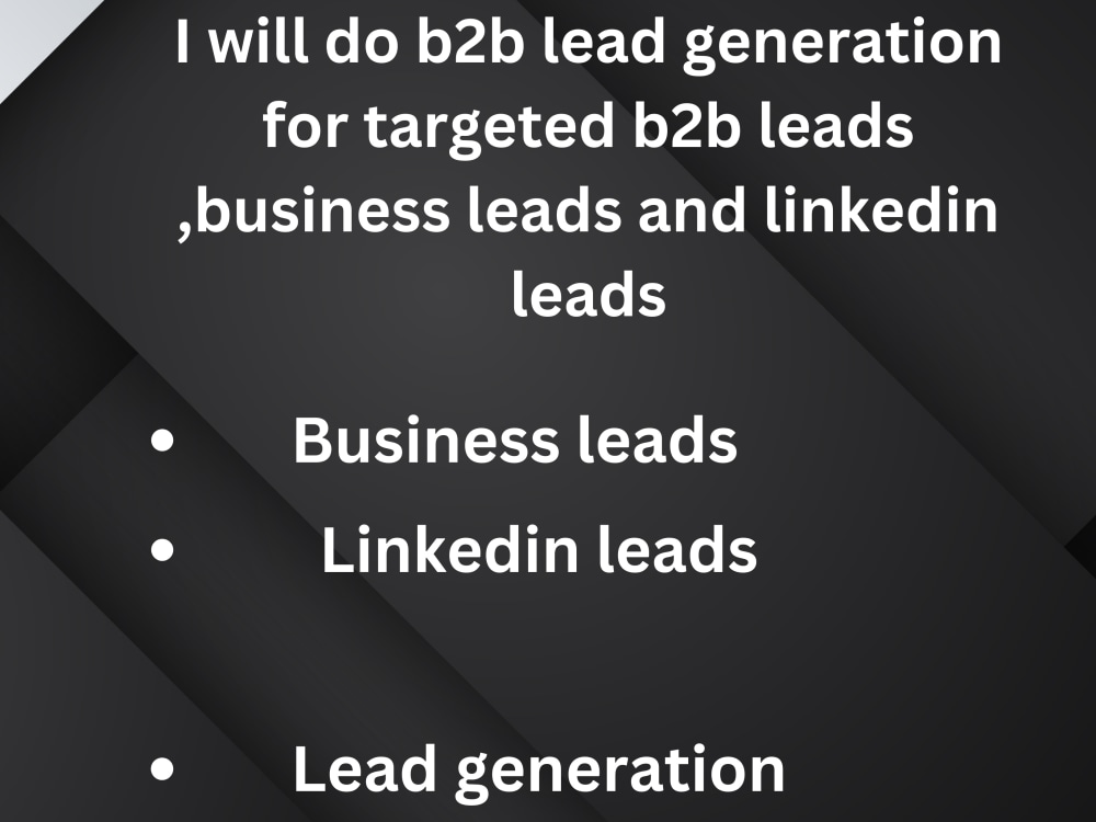 Lead generation for targeted b2b leads, business leads and LinkedIn ...