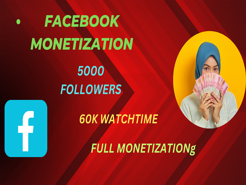 Full monetization Facebook page service, 5k followers 60k watch time | Upwork