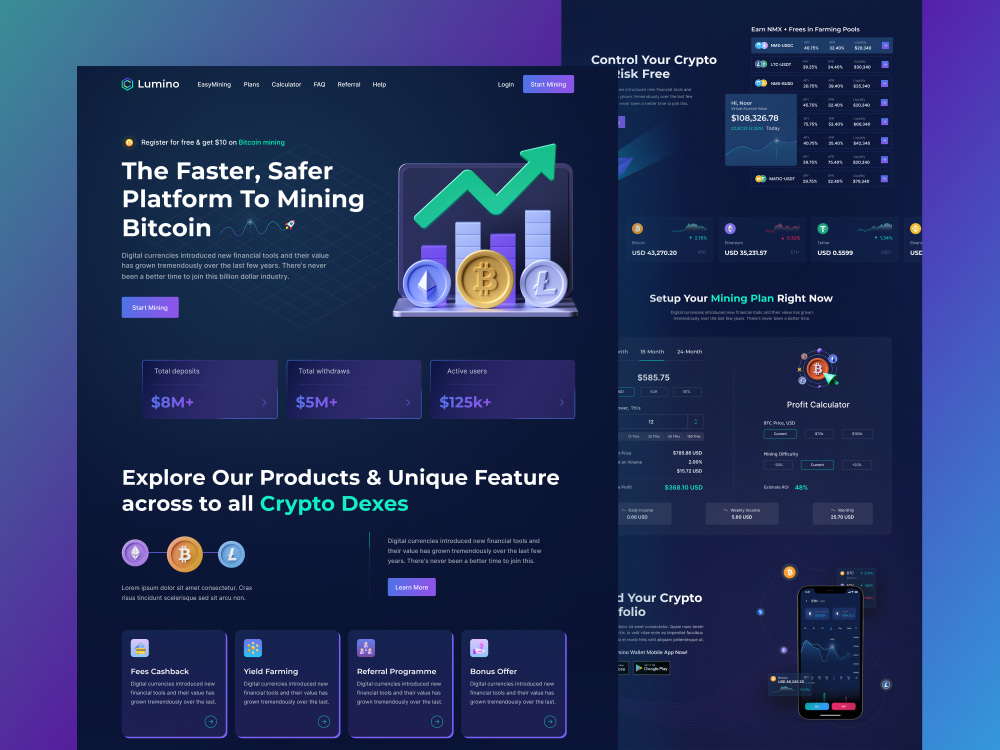 Crypto, blockchain, web3 website & landing page UI/UX design in Figma | Upwork