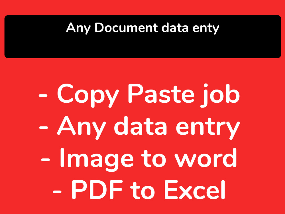 Data entry copy & paste with 100% Accuracy PDF to Word / PDF to Excel | Upwork