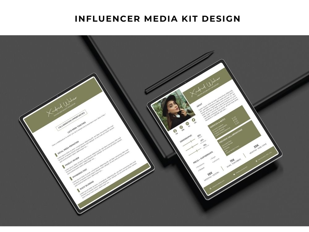 Beautiful custom press kit, media kit design for a brand blog ...