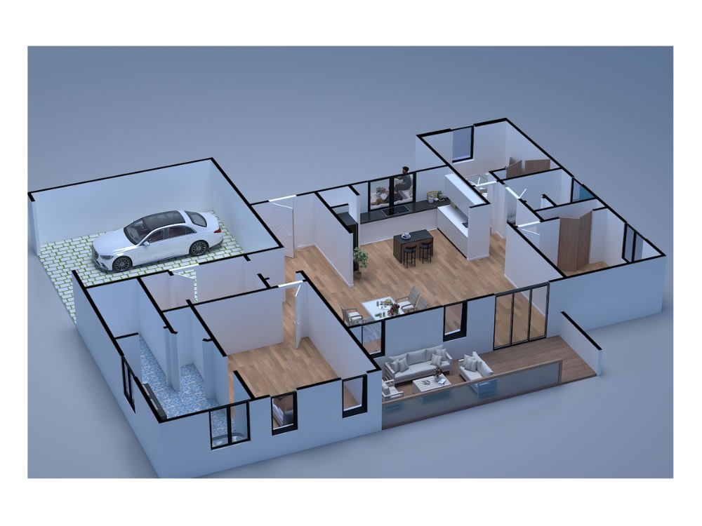 A photorealistic 3D Floor Plan Render | Upwork