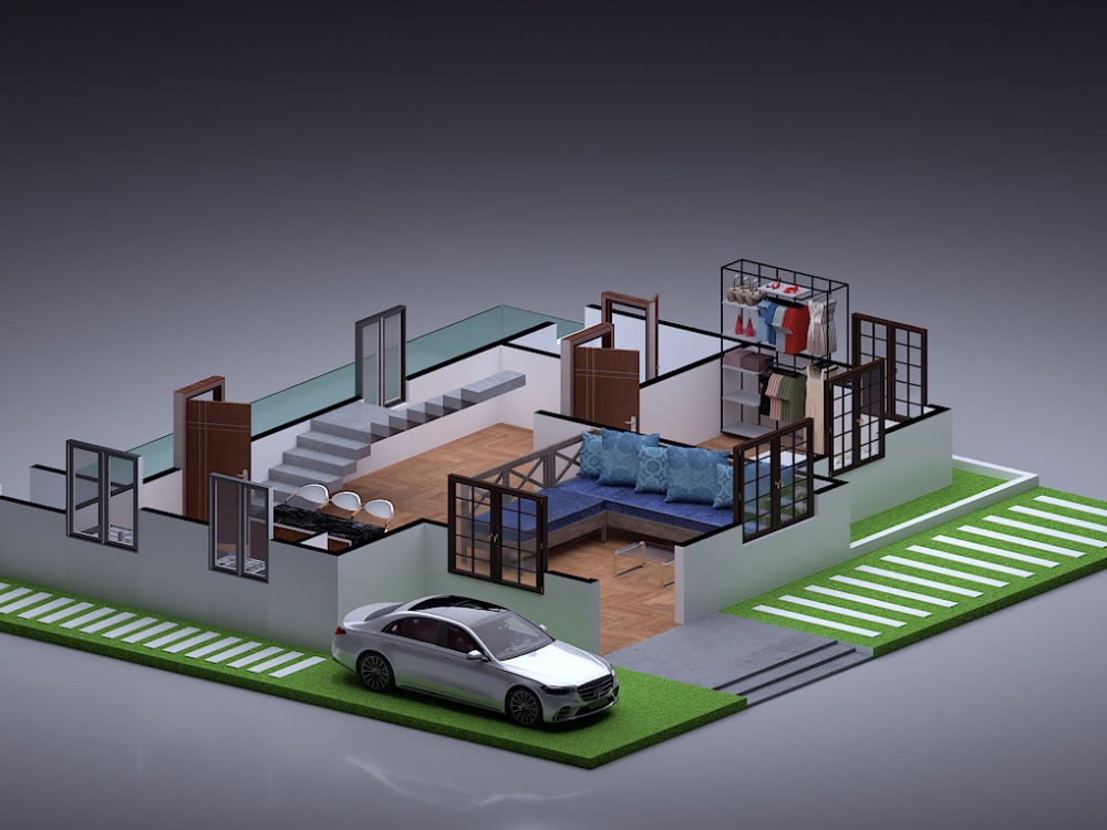 A photorealistic 3D Floor Plan Render | Upwork