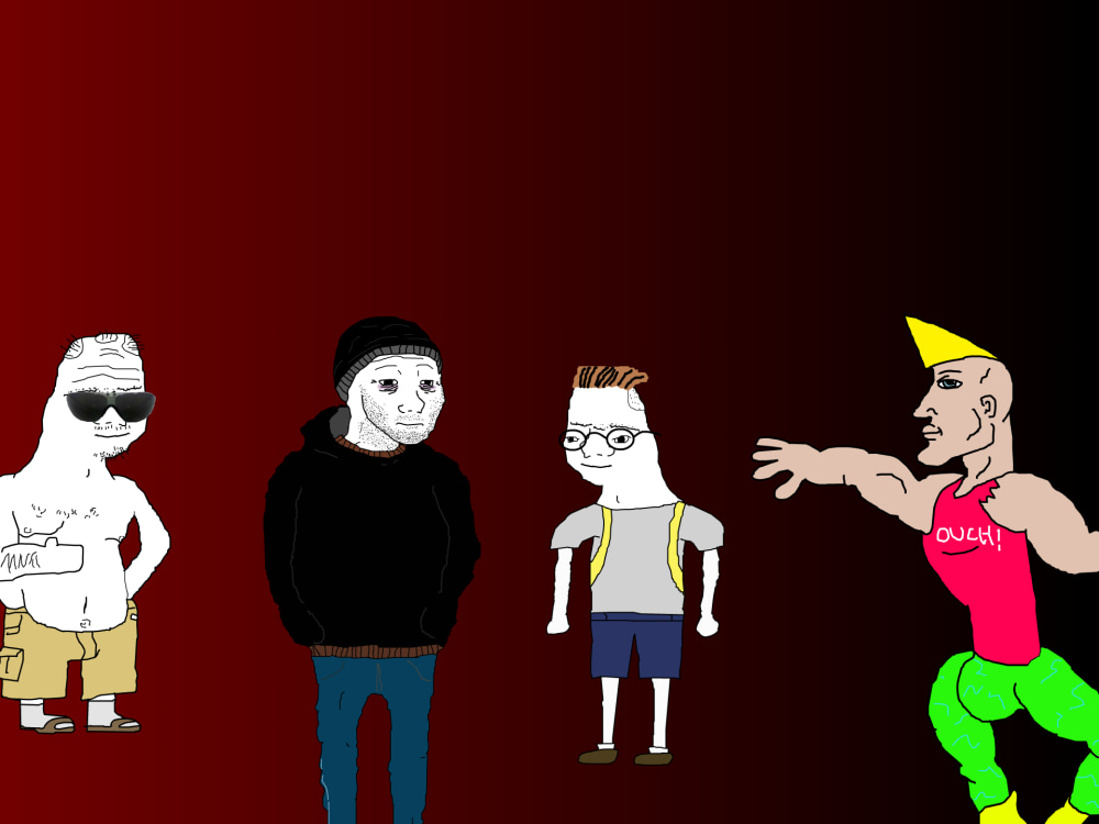 Cartoon wojak/doomer style animation | Upwork