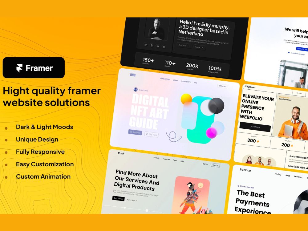 Build or redesign responsive framer website, figma to framer | Upwork