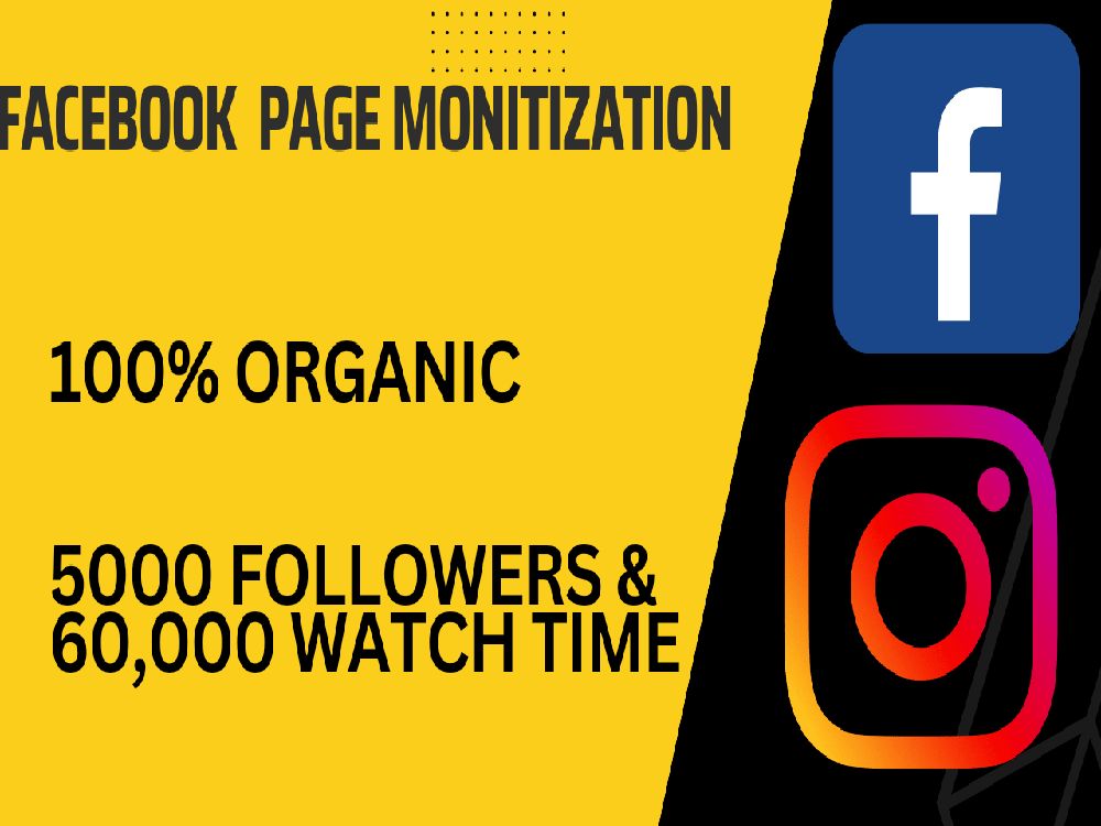 Full Facebook page monitization service 60K watch time and 5000 followers | Upwork
