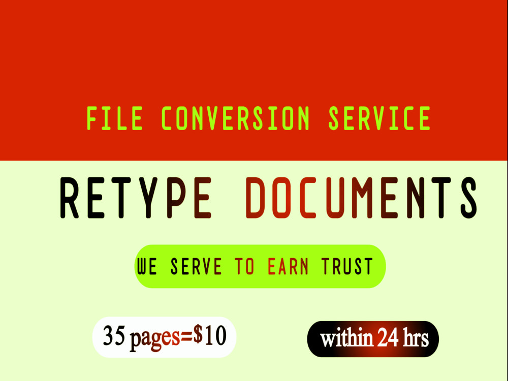 Fast typing,retype document images into pdf file | Upwork