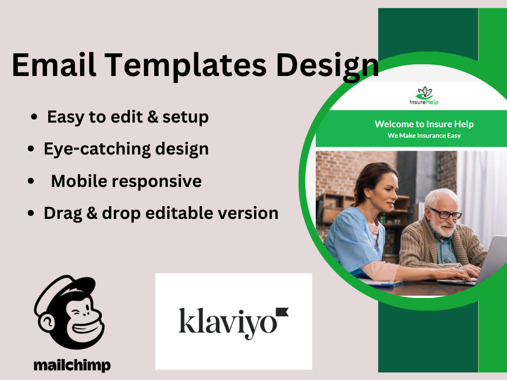 A design-editable, creative MailChimp/Claviyo email template or ...