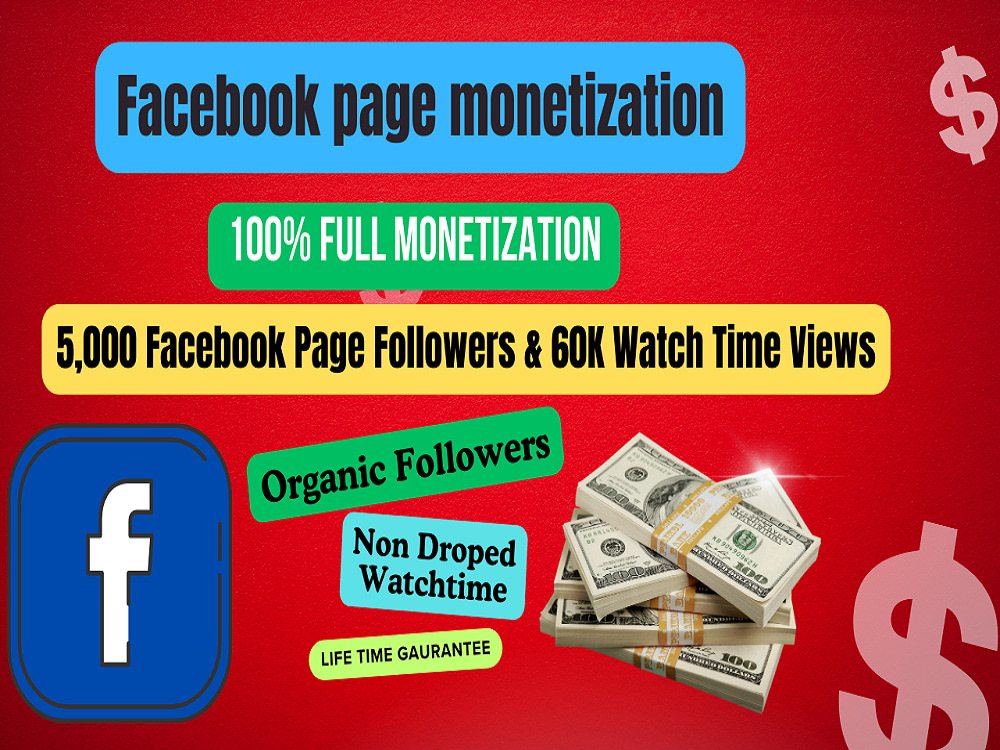 5,000 active followers and 60K watch time on Facebook Page Monetization! | Upwork