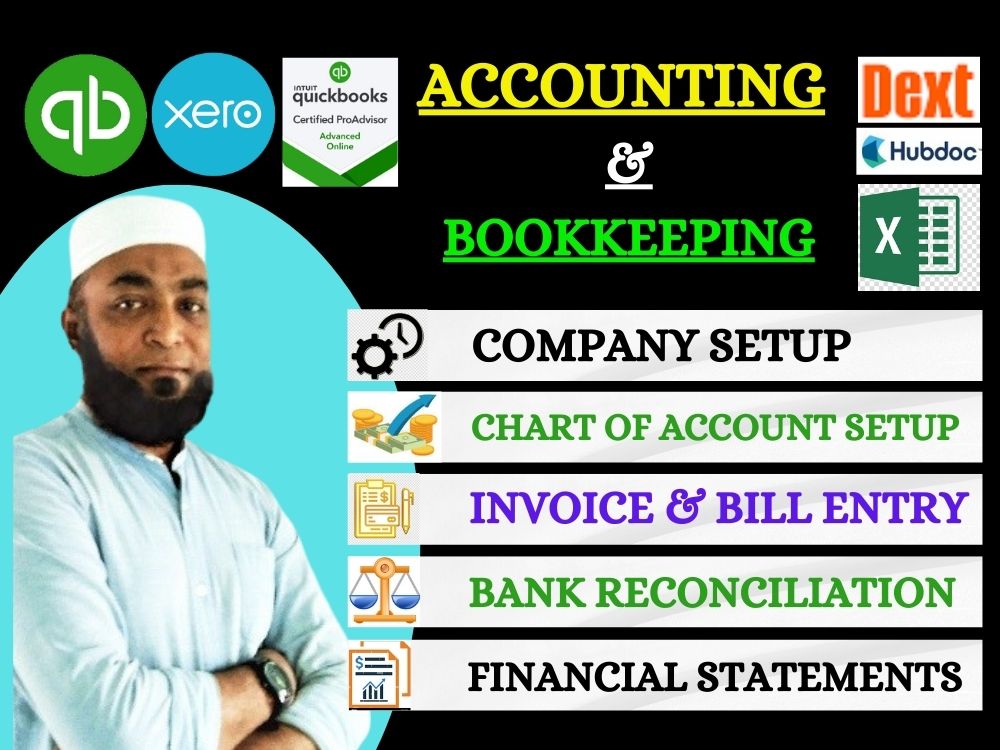 Support of your company setup, Accounting and bookkeeping, Reconciling, | Upwork